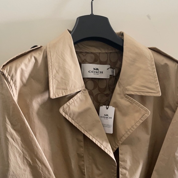 Jackets & Coats | Coach Lightweight Overcoat With Signature Lining ...